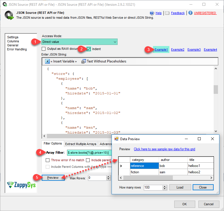 Ssis Json Source Load Rest Api Or Json File To Sql Table Zappysys